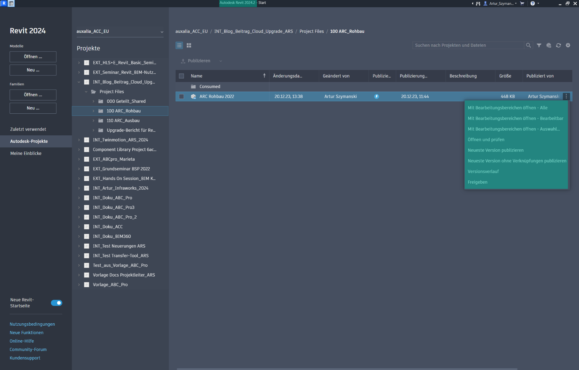 Revit & ACC: Cloud-Modell-Upgrade und Arbeitsweisen im Detail - auxalia ...